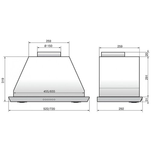 Встраиваемая вытяжка Elikor Врезной блок 72П-1000-П3Д белый (кв i м-1000-72-437)