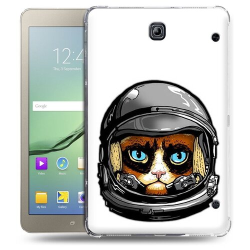 Чехол задняя-панель-накладка-бампер MyPads кот космонавт для Samsung Galaxy Tab S2 8.0 SM-T710/T715 противоударный