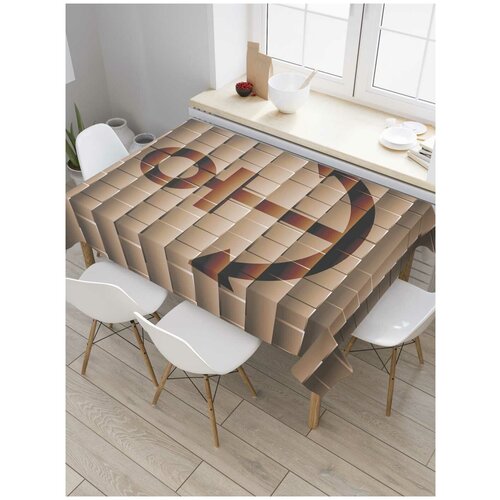 Скатерть прямоугольная JoyArty на кухонный стол "Декупаж якоря" из оксфорда, 180x145 см