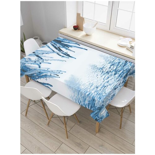 Скатерть прямоугольная JoyArty на кухонный стол "Тропические льды" из оксфорда, 180x145 см