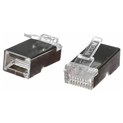 Коннекторы RJ45 8P8C для FTP кабеля 5 кат. экранированные, 20шт, VCOM