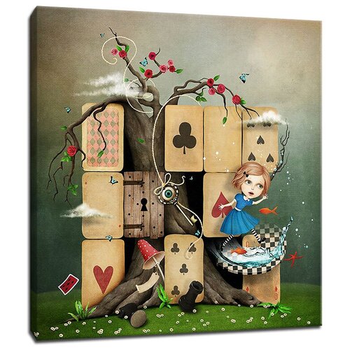 Картина Уютная стена "Карточный дом - Алиса в Стране чудес" 60х60 см