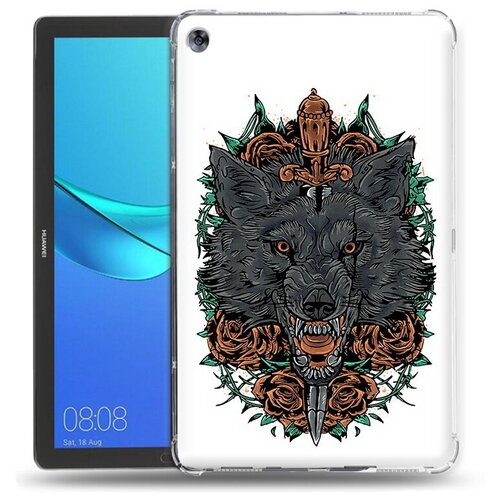 Чехол задняя-панель-накладка-бампер MyPads красивый злой волк для Huawei MediaPad M5 10.8/Huawei MediaPad M5 10.8 Pro противоударный