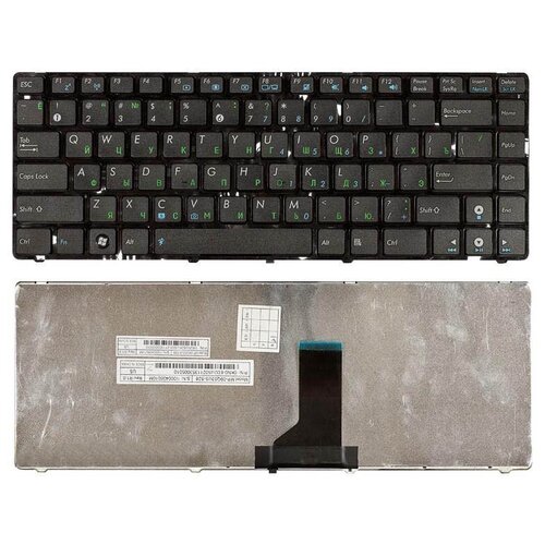 Клавиатура для ноутбука Asus 9J. N1M82.80R, русская, черная с черной рамкой