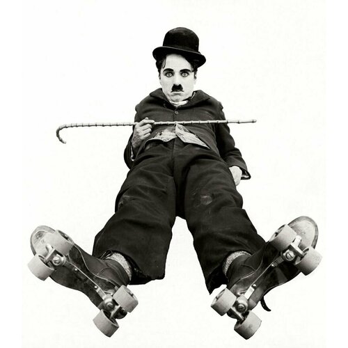 Плакат, постер на холсте Charlie Chaplin Rolls/Чарли Чаплин на роликах. Размер 21 х 30 см