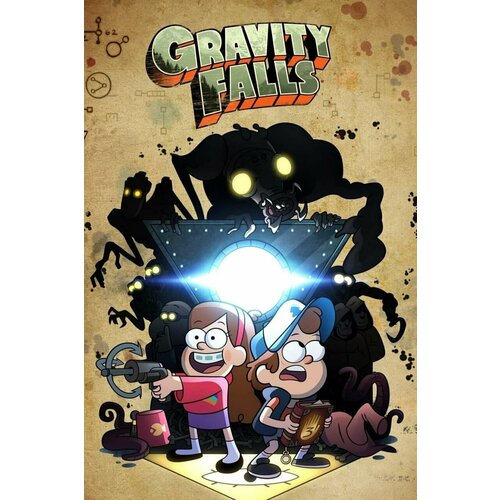 Плакат, постер на холсте Гравити Фолз (Gravity Falls, 2012-2016г). Размер 42 х 60 см