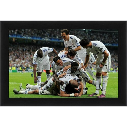 Плакат, постер на холсте Роналду и Пепе с партнерами по Реалу Мадриду. Размер 60 х 84 см
