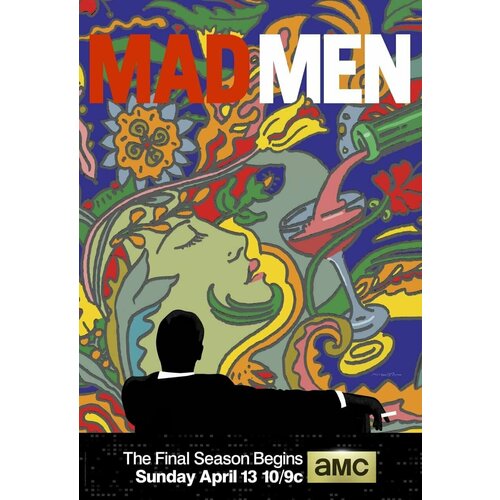 Плакат, постер на бумаге Безумцы (Mad Men, 2007-2015г). Размер 60 на 84 см