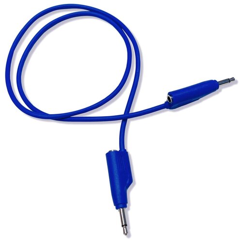 Угловой аудио кабель 2 x mini Jack 3.5mm TS mono папа 60 см SZ-Audio синий