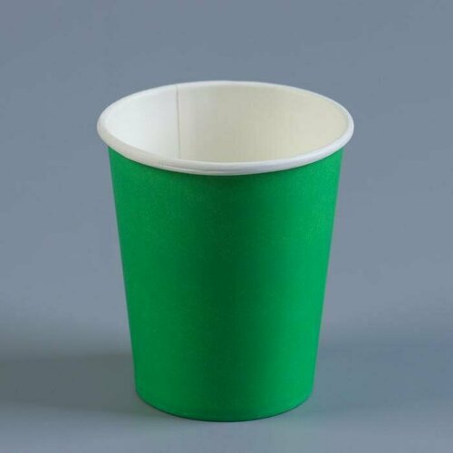 Стакан бумажный Зелёный для горячих напитков, 250 мл, 50 шт.