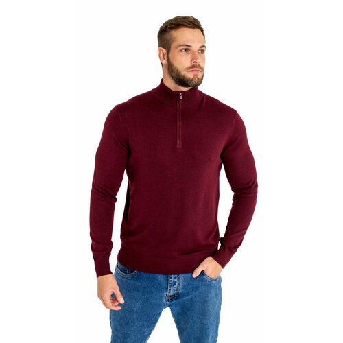 Пуловер , размер 2XL, бордовый