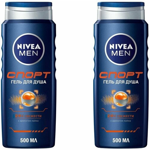 Гель для душа, Nivea Men, Спорт, 500 мл, 2 шт