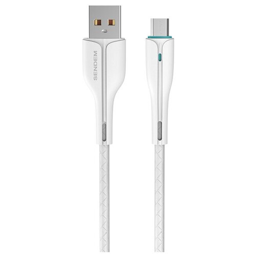 Кабель USB-микроUSB 1м, 5А, белый/чёрный кабель USB 5A (Micro USB) 1м