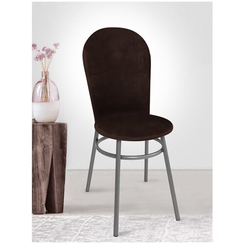 Чехол на венский стул Бруклин с круглым сиденьем коричневый