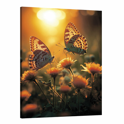 Интерьерная картина 50х70 "Бабочки утренней росы"