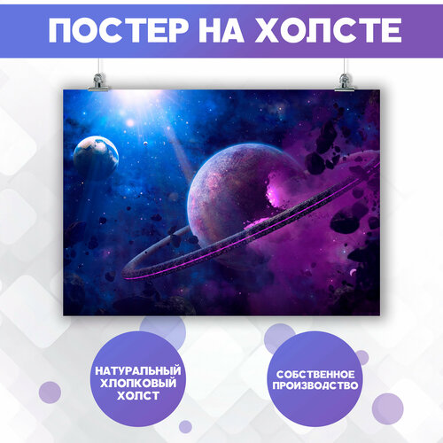 Постер на холсте Космос планеты (2) 50х70 см