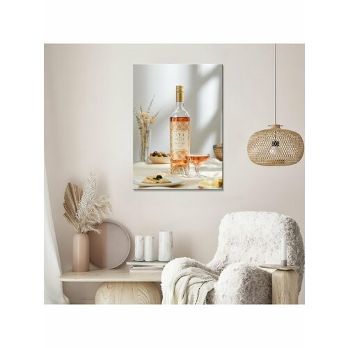 Картина на холсте с подрамником Розовое вино 60х80