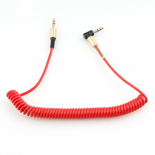 Набор из 3 штук Кабель аудио 90˚ спиральный Cablexpert CCAB-02-35MMLC-1.8MR. 3.5 джек , M/3.5 джек , M, красный, 1,8 м
