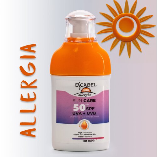 ESCABEL Крем SPF 50+ солнцезащитный с витамином Е и Алоэ Вера, 110 мл