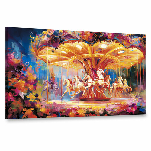 Интерьерная картина 100х60 "Цветочные карусели"