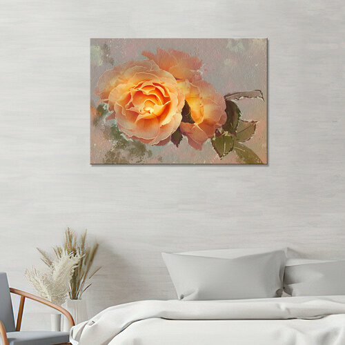 Интерьерная картина на холсте - светящаяся роза 30х40