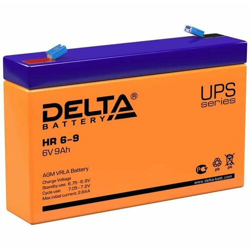 Аккумулятор 6V - 9 А/ч Delta HR (HR 6-9)