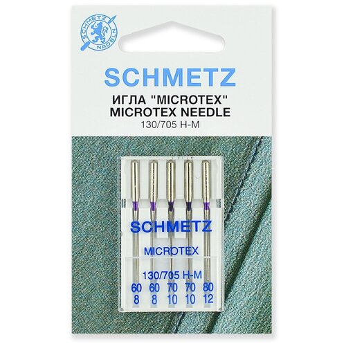 Игла/иглы Schmetz Microtex 130/705 H-M особо острые, серебристый, 5 шт.