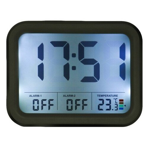 Часы электронные настольные, с будильником, термометром 10.3 х 8.3 х 3.7 см