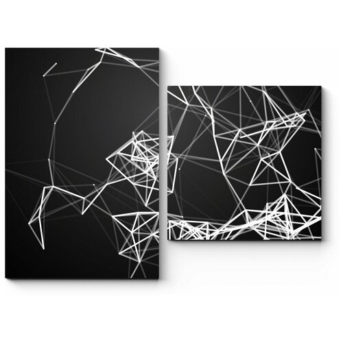 Модульная картина Сияющие линии на черном 190x143