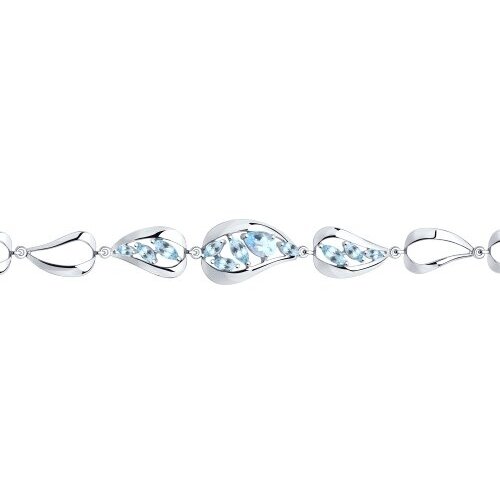 Браслет Diamant online, серебро, 925 проба, топаз, длина 18 см.