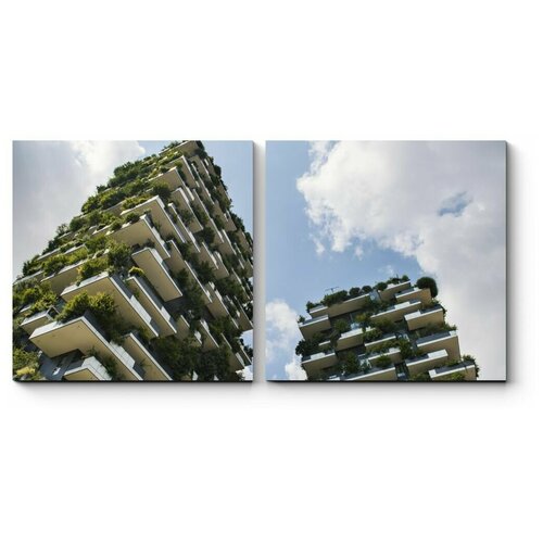 Модульная картина Вертикальный лес на миланских домах40x20