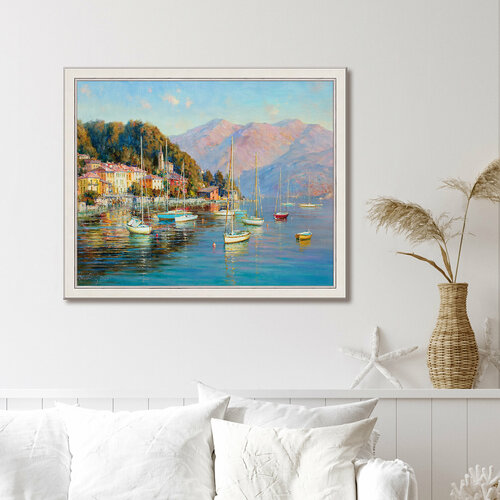 Картина на стену для интерьера "Утренний свет", 47х57 см, море пейзаж/Графис