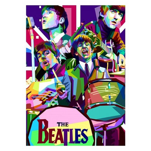 Плакат, постер на бумаге The Beatles/Битлз. Размер 42 х 60 см