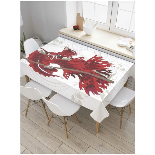 Скатерть прямоугольная JoyArty на кухонный стол "Яростная смерть" из оксфорда, 120x145 см
