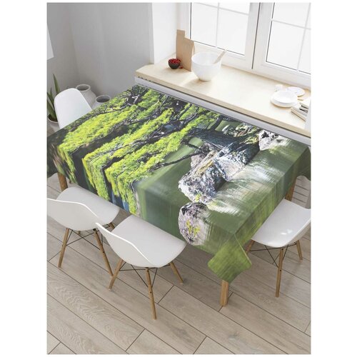 Скатерть прямоугольная JoyArty на кухонный стол "Японский сад" из оксфорда, 180x145 см