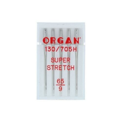 Иглы для бытовых швейных машин "Organ Needles" (супер стрейч), №65, 5 штук, арт. 130/705H