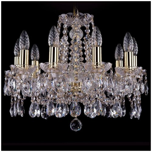Люстра Bohemia Ivele Crystal 1413 1413/10/165/G, E14, 400 Вт, кол-во ламп: 10 шт., цвет: желтый