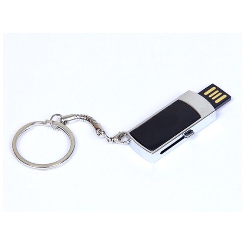 Металлическая выдвижная мини флешка для нанесения логотипа (8 Гб / GB USB 2.0 Черный/Black 401 VF- mini05)