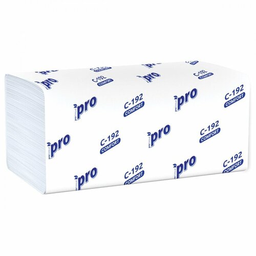 Полотенца бумажные для держателя 1-слойные Protissue H3 Comfort, листовые V(ZZ)-сложения, 20 пачек по 250 листов (C192)