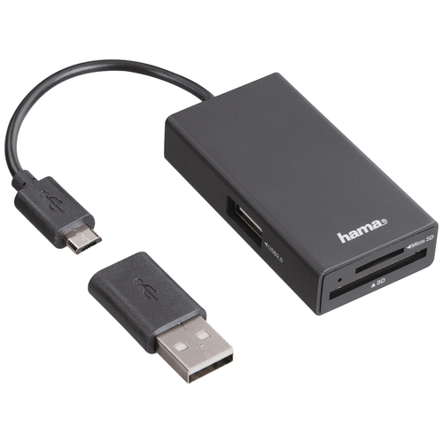 USB-концентратор  HAMA OTG Hub (00054141), разъемов: 1, черный