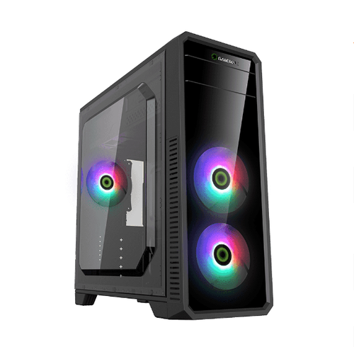 Корпус GameMax ATX case, black, w/o PSU, w/1xUSB3.0+2xUSB2.0, w/2x12cm FRGB(fixed 4 colors) front fan (GMX-AF12X), w/1x12cm FRGB(fixed 4 colors)