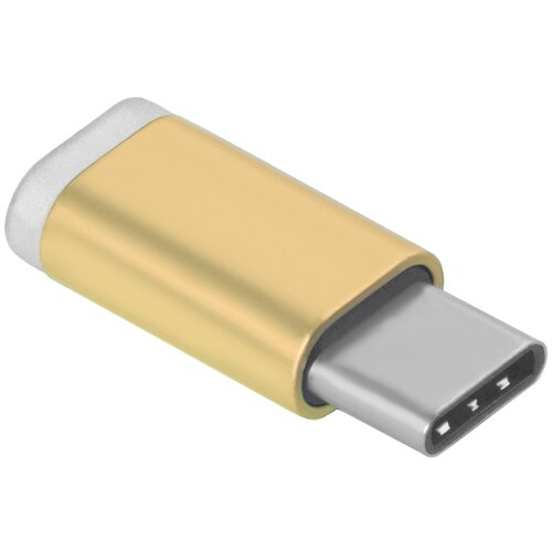 Разъем GCR microUSB - USB Type-C (UC3U2MF), золотистый