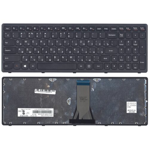 Клавиатура для ноутбука Lenovo IdeaPad Flex 15 Z510 черная с рамкой