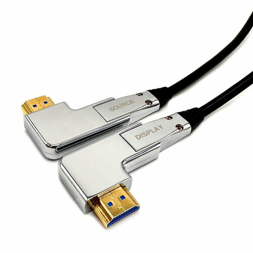 Угловой HDMI v2.0b кабель оптический 4K HDR со съёмным наконечником Pro-HD Expert 10 метров