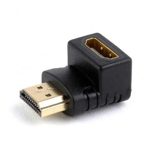 Переходник Premier HDMI "шт"-HDMI "гн" угловой, пластик, позолоченный 5-892G