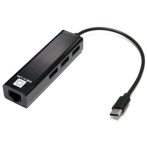 Сетевая карта 5bites USB 3.1 - 3xUSB 2.0 - RJ45 100Mb Black UA3C-45-09BK