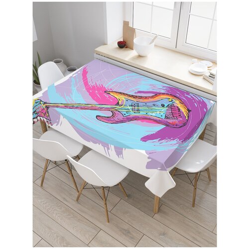 Скатерть прямоугольная JoyArty "Гитарные краски" из сатена, 180x145 см