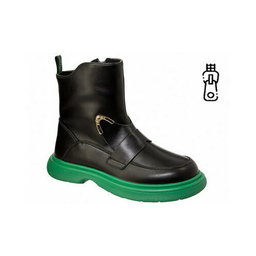 Ботинки KENKA, размер 35, черный, зеленый