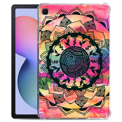 Чехол задняя-панель-накладка-бампер MyPads яркая абстракция круглый цветок для Samsung Galaxy Tab S6 Lite 10.4 SM-P610/P615 противоударный