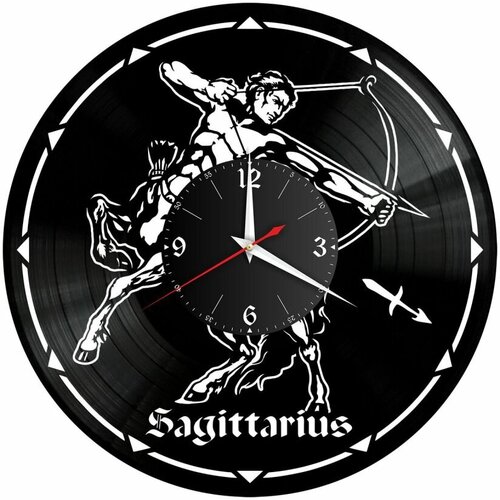 Часы из винила Redlaser "Знаки Зодиака (Стрелец), Sagittarius, девятый знак зодиака" VW-10397